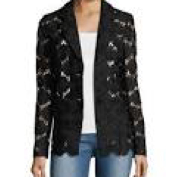 berek | Jackets & Coats | Nwt Berek Xl Black Lace Floral Daisy Blazer ...
